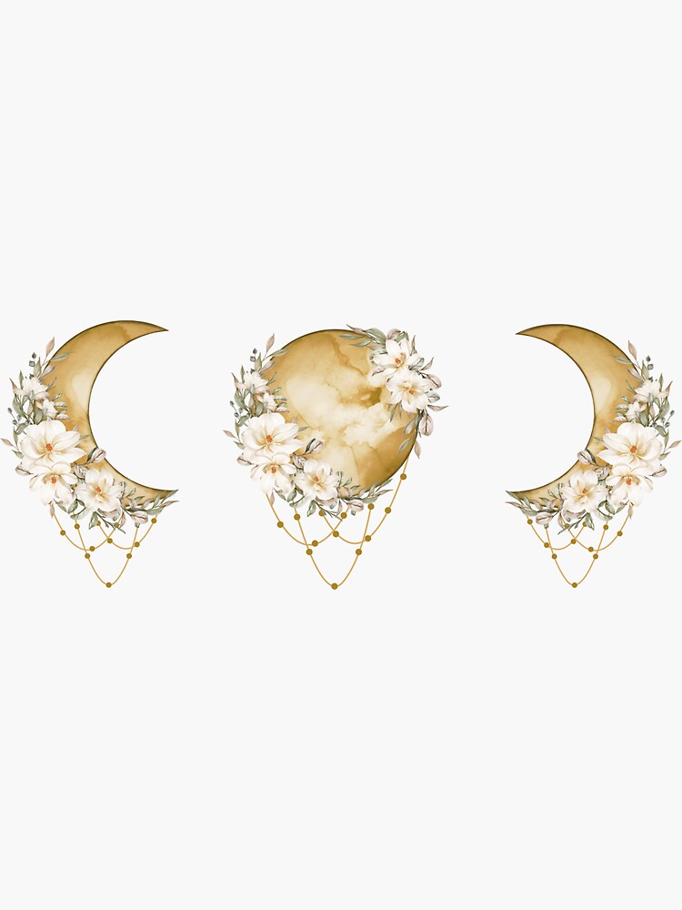 "Boho Moon Phase Sticker Pack" Sticker by Paws-and-Bows | Redbubble