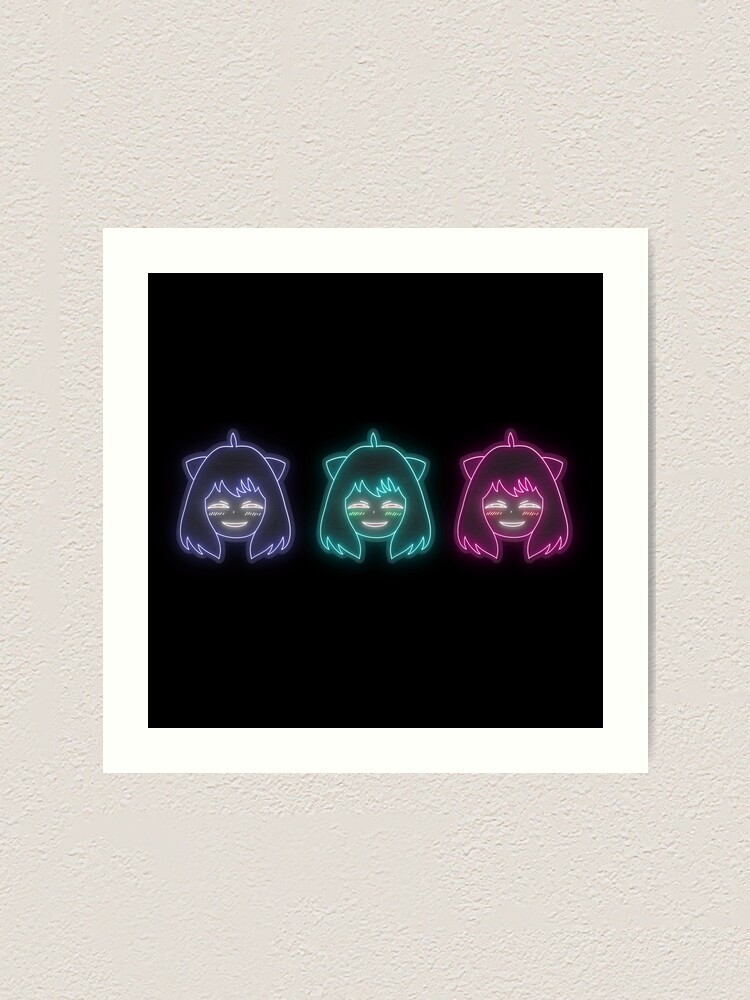 "Spy X Family Anya Forger Neon - Cyberpunk - Animation " Art Print for ...