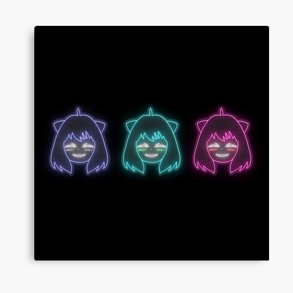 "Spy X Family Anya Forger Neon - Cyberpunk - Animation " Canvas Print ...