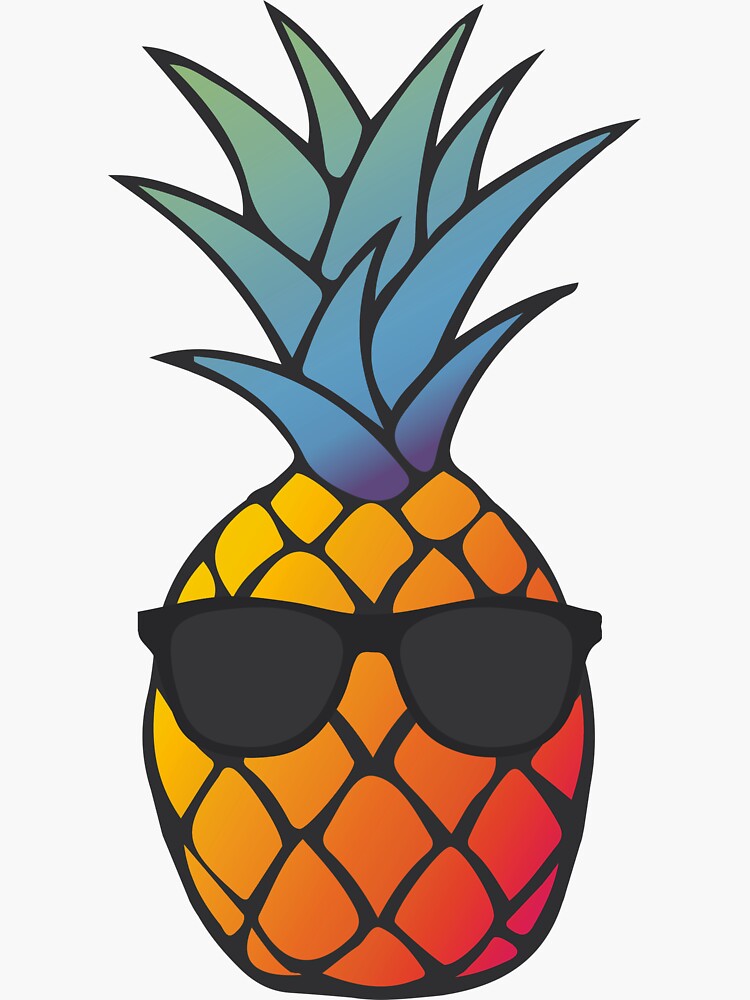 "Cool pineapple in a pocket" Sticker for Sale by EscapeAvenue | Redbubble