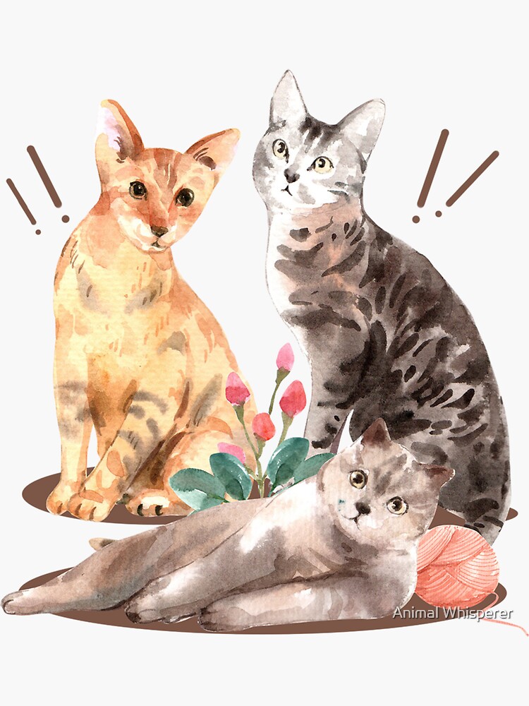 "Cats Trio" Sticker for Sale by Alexandar99 | Redbubble