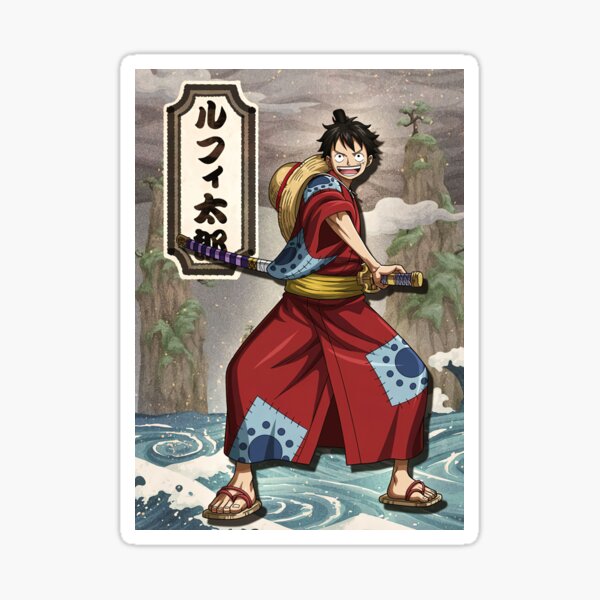 "Luffy wano One piece" Sticker for Sale by JohnSmith46 | Redbubble