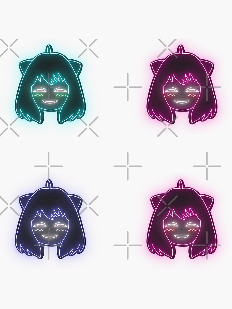 "Spy X Family Anya Forger Neon - Cyberpunk - Animation " Sticker by ...