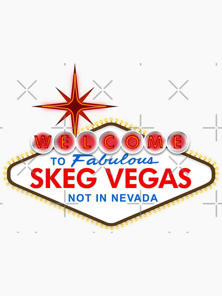 "Skeg Vegas" Sticker by Yorkiedesign | Redbubble