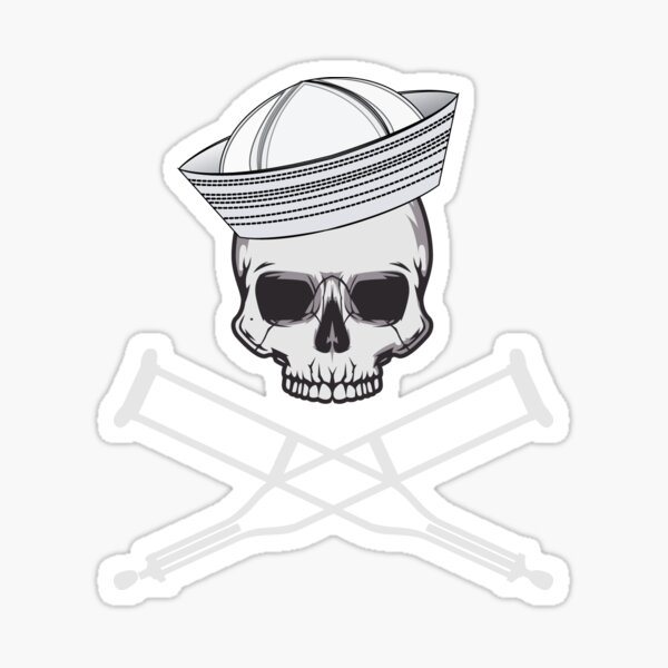 "Jackass Sailor Skull and Crutches Logo" Sticker for Sale by Micosmile ...