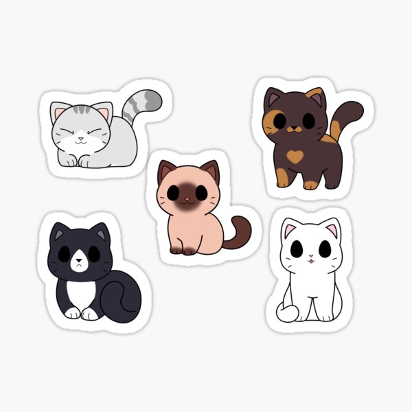 "Chibi cats sticker pack" Sticker for Sale by CosmoScribbles | Redbubble