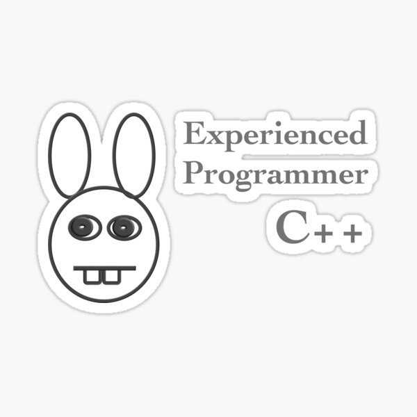 "Experienced programmer, fun design, C++" Sticker for Sale by ...