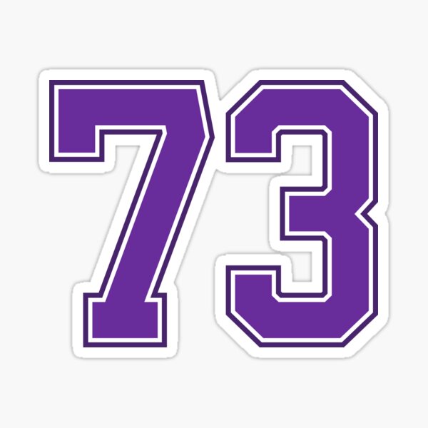 "Purple Number 73 lucky sports jersey seventy three" Sticker by ...