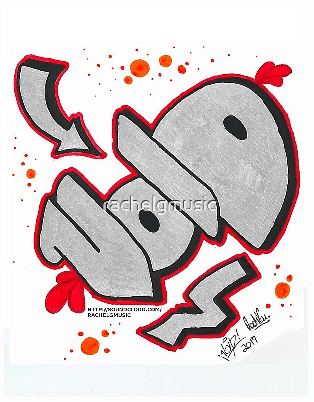 "Chrome, Red, Black Void Graffiti Piece" by rachelgmusic | Redbubble