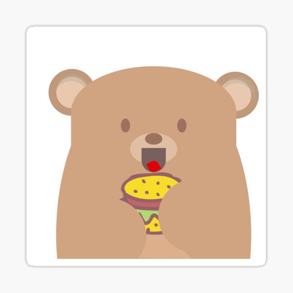 "The cute bear eating burger " Sticker for Sale by Simon0910 | Redbubble