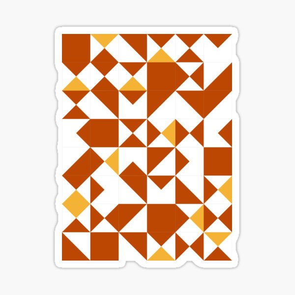 "Geometric red and orange tiles" Sticker by DesmondBates | Redbubble