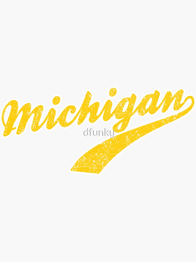 "Michigan Script" Sticker for Sale by dfunky | Redbubble