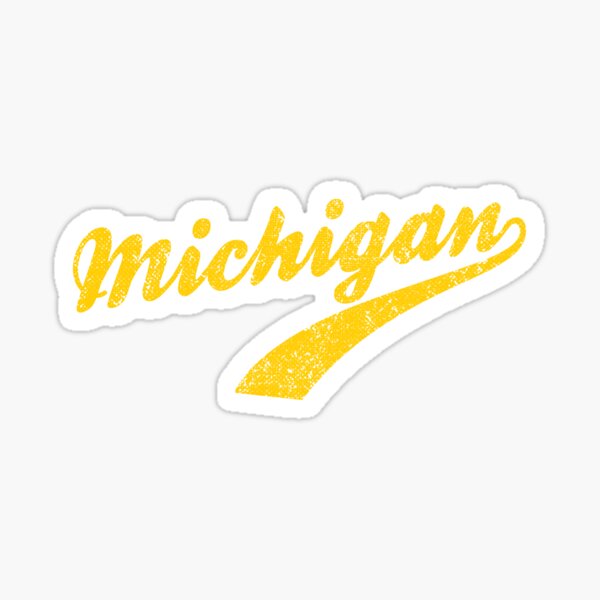 "Michigan Script" Sticker for Sale by dfunky | Redbubble