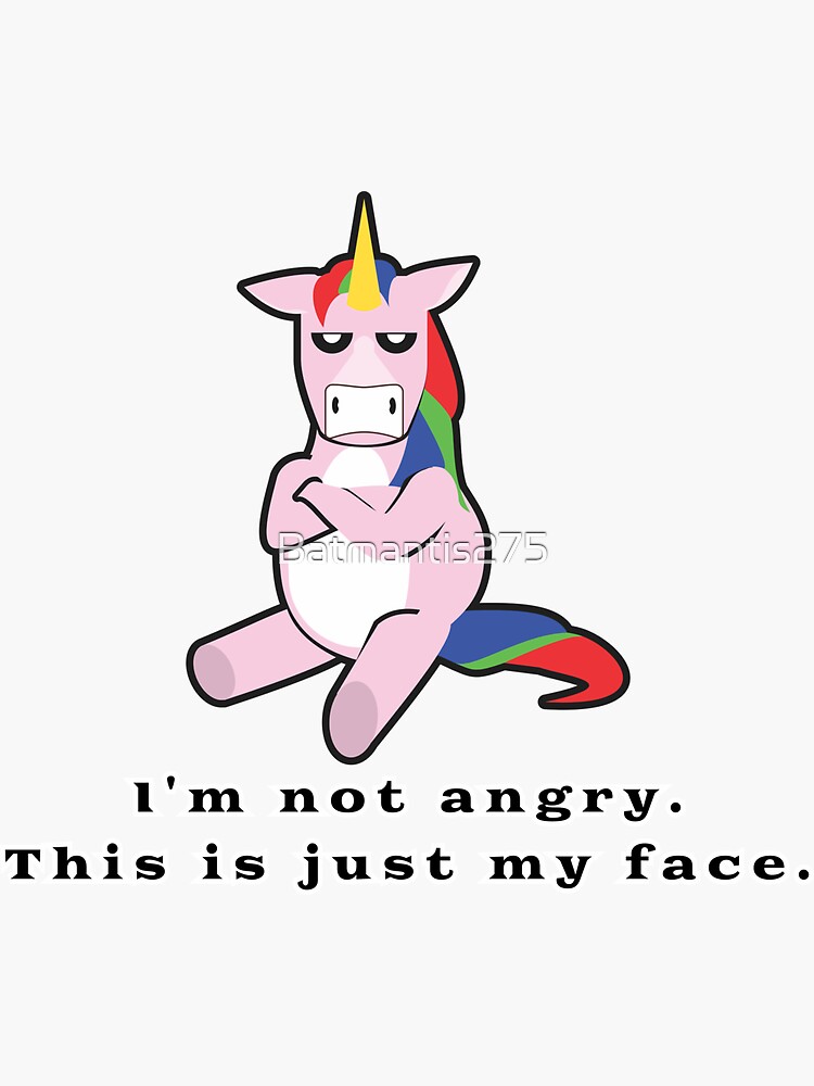 "Grumpy Unicorn Angry Face" Sticker for Sale by Batmantis275 | Redbubble