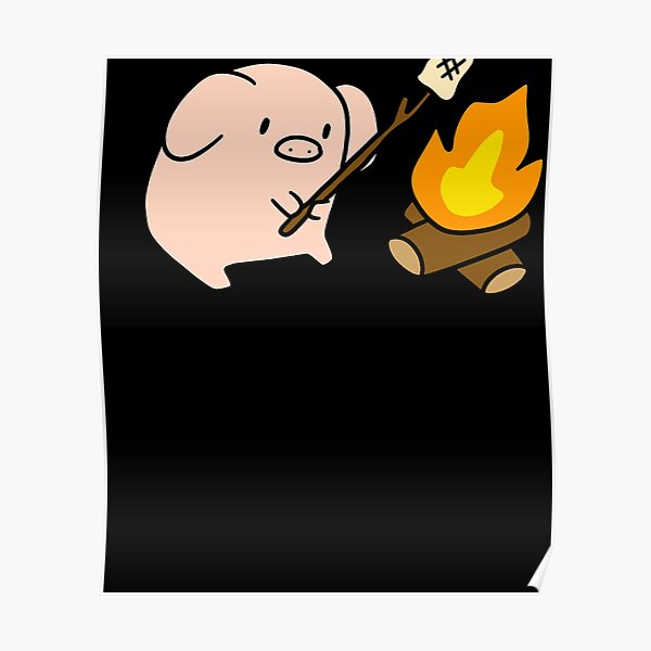 "Campfire Pig " Poster for Sale by defordlutjenw | Redbubble