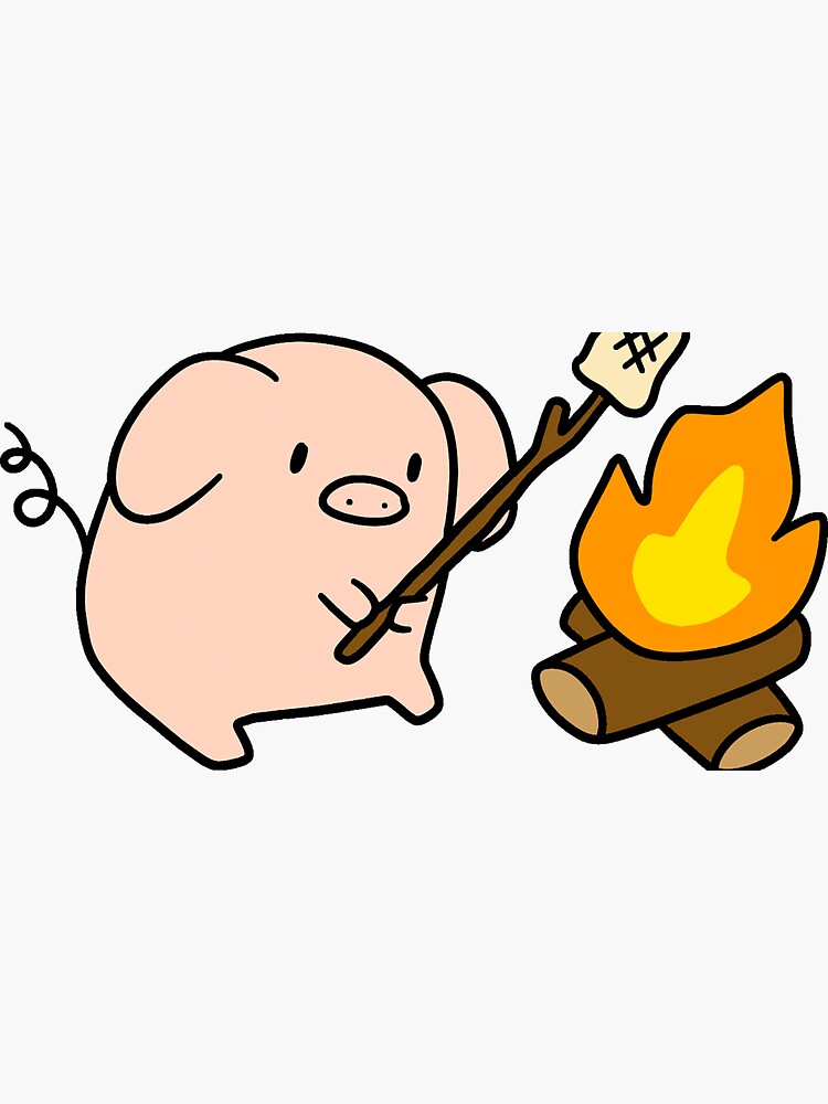 "Campfire Pig " Sticker for Sale by defordlutjenw | Redbubble