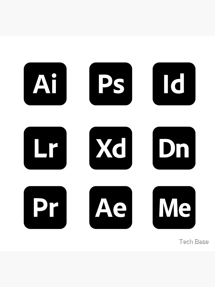"Black Adobe Creative Cloud 2021 Sticker Pack Sticker" Poster for Sale ...