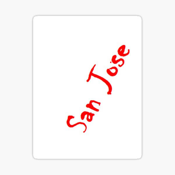"San Jose" Sticker for Sale by mugmans | Redbubble