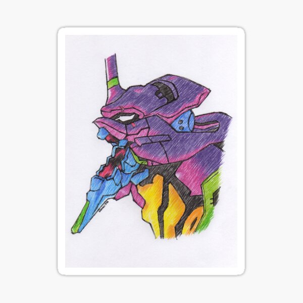 "Eva 01" Sticker for Sale by AilurusDraws | Redbubble