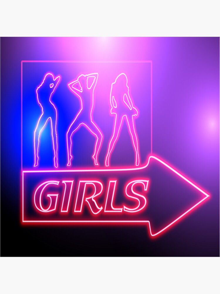 "Girls Neon Sign " Sticker for Sale by MarthamePhoebe | Redbubble