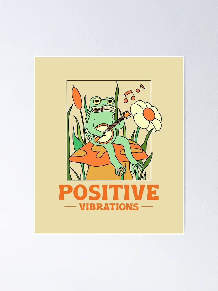 "Positive Vibe Frog With Guitars" Poster for Sale by thanhduongggg ...