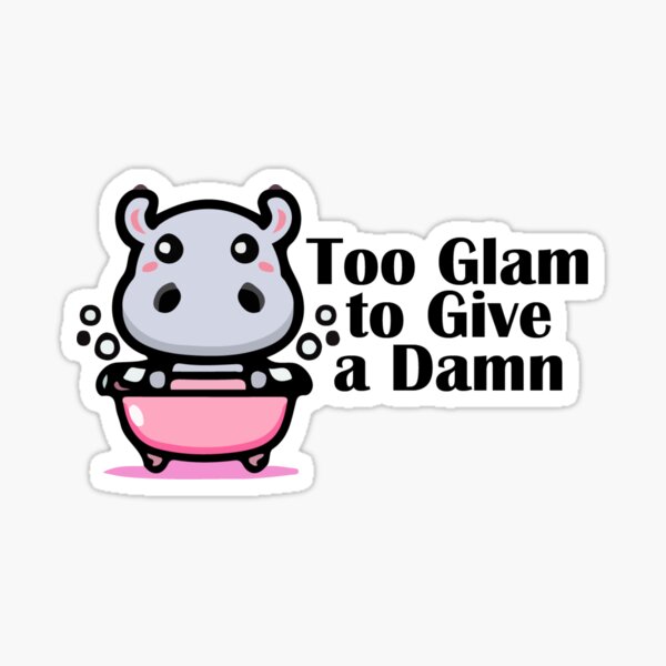 "Cursing Critters Sticker- Hippo" Sticker for Sale by Lezbo1986 | Redbubble