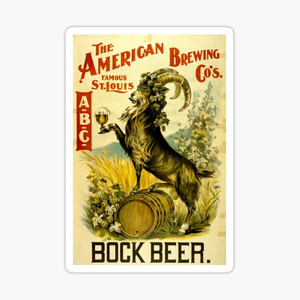 "Vintage Bock Beer Ad" Sticker for Sale by SunnyStingray | Redbubble