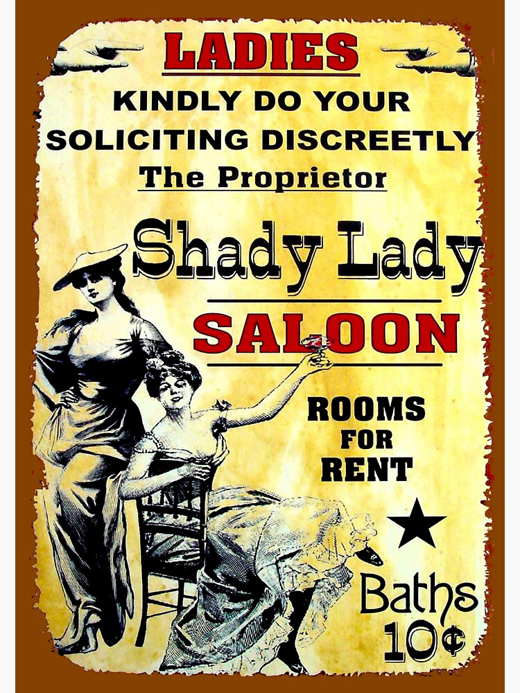 "SHADY LADY SALOON:Vintage Advertising Sign Print" Sticker for Sale by ...