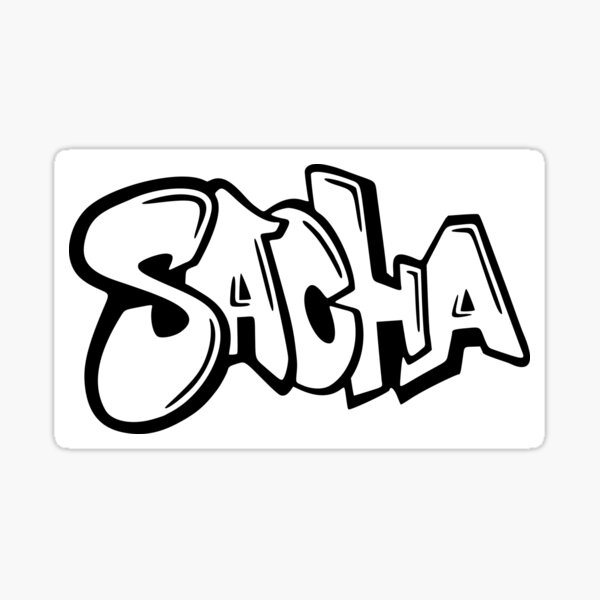 "Sacha - Graffiti Name Design" Sticker for Sale by NameThatShirt ...