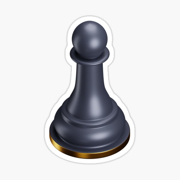 "3D Black & Faux-Gold Pawn: Chess Lover's" Sticker by PanosTsalig ...