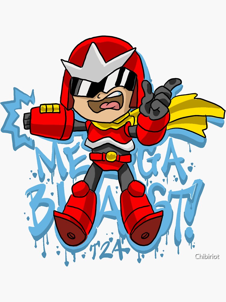 "Mega blaster" Sticker for Sale by Chibiriot | Redbubble