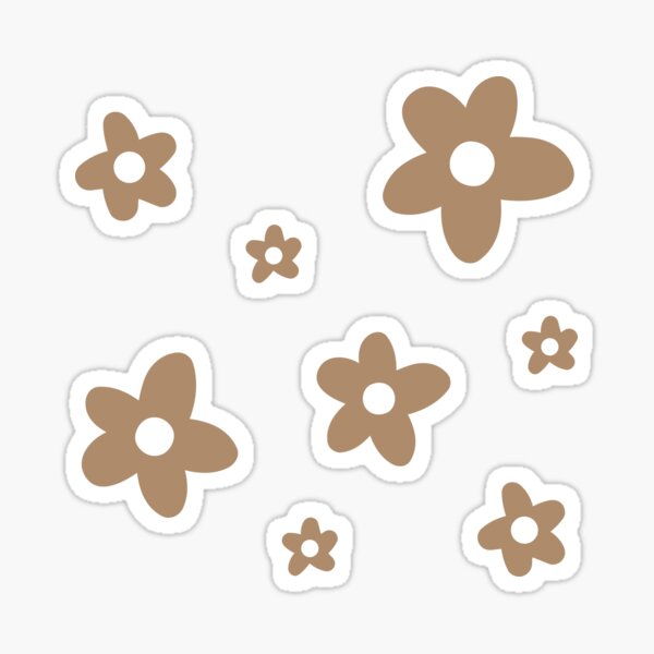 "Brown Indie flowers" Sticker for Sale by Laxium | Redbubble