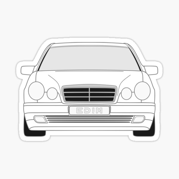"Mercedes W210 colored" Sticker for Sale by EdimDesign | Redbubble