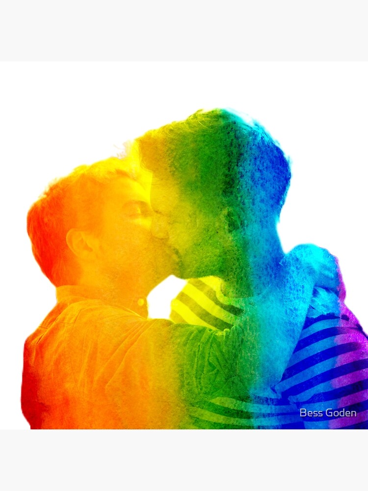 "Rainbow Gay Men Kissing for Celebrating LGBTQ Pride" Poster for Sale ...