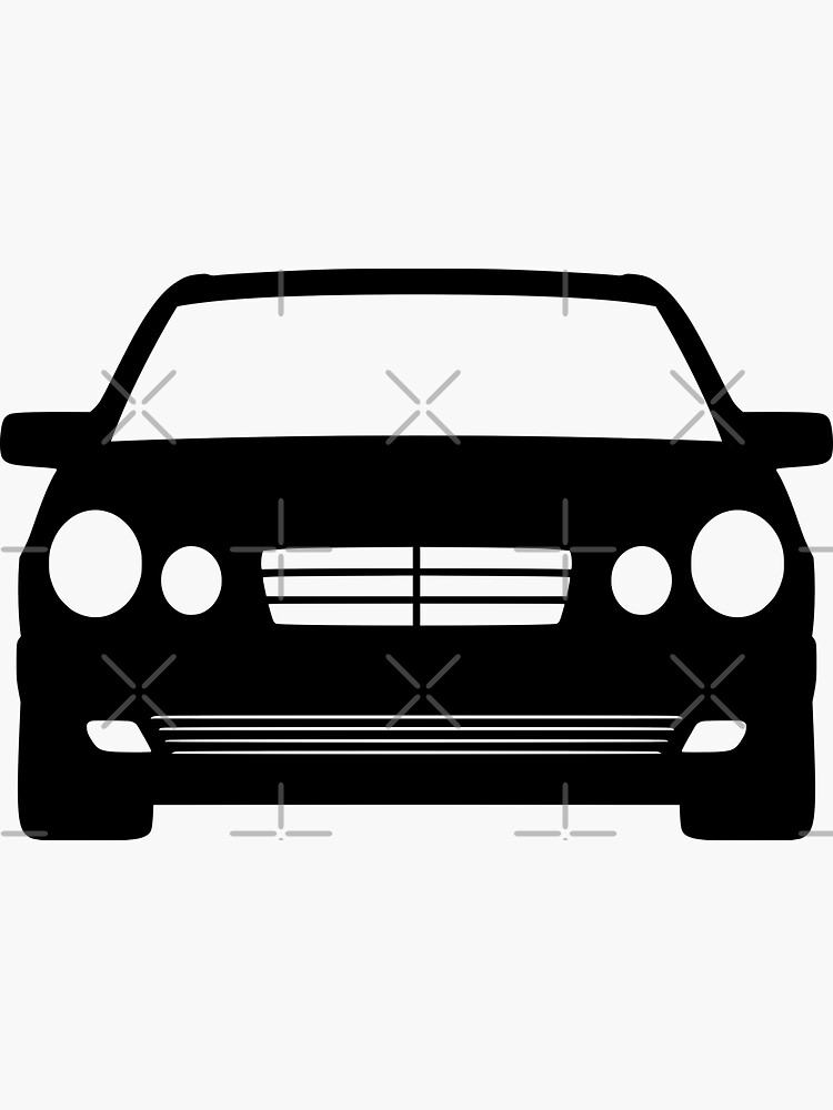"Mercedes W210 black silhouette" Sticker for Sale by EdimDesign | Redbubble