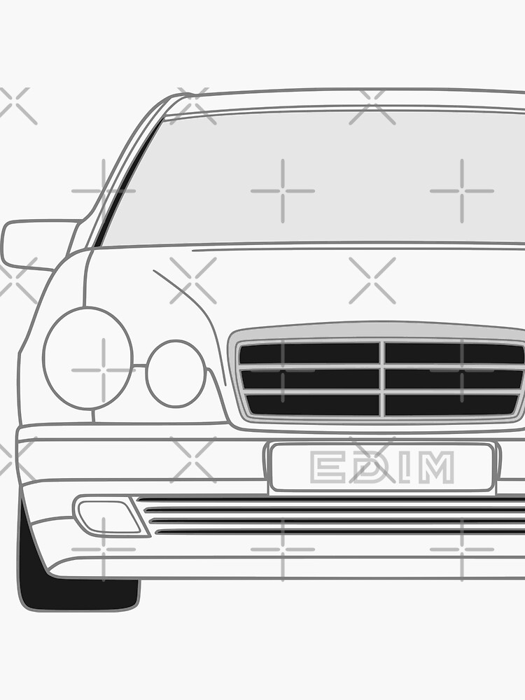 "Mercedes W210 colored" Sticker for Sale by EdimDesign | Redbubble