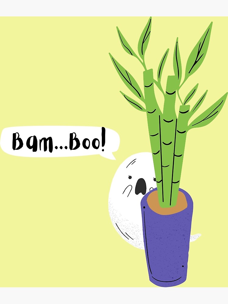 "Bam...Boo! - Ghost Talk; Yellow Background" Poster for Sale by ...