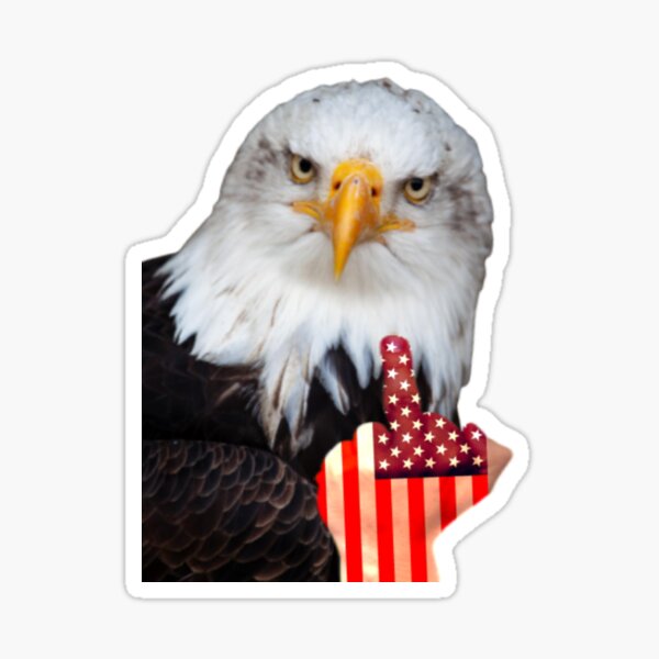 "Bald Eagle Middle Finger Funny 4th of July" Sticker for Sale by ...