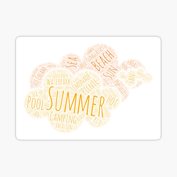 "Summer Word Art " Sticker for Sale by LittleFluff545 | Redbubble
