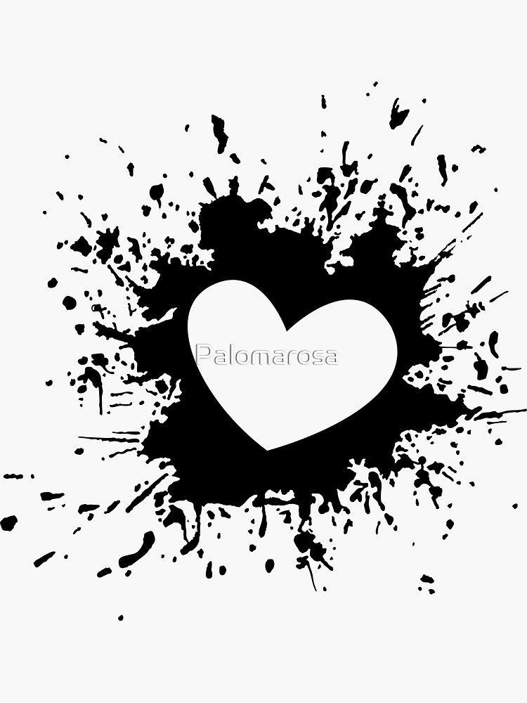 "Heart shape ink splatter" Sticker for Sale by Palomarosa | Redbubble