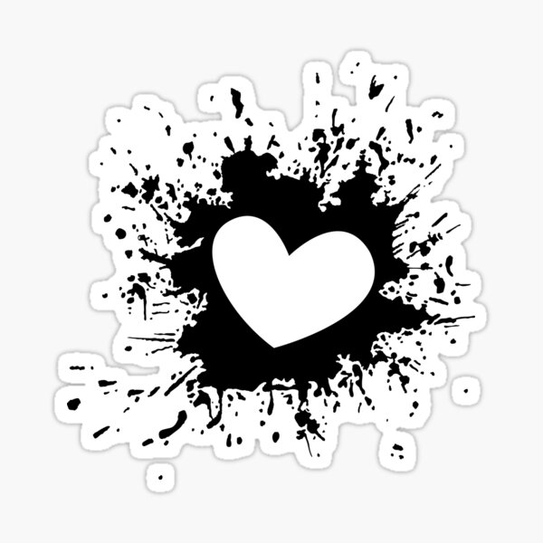 "Heart shape ink splatter" Sticker for Sale by Palomarosa | Redbubble