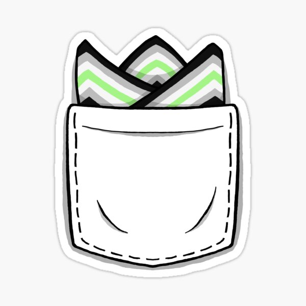 "Agender Pride Triple Crown Fold Fake Pocket Handkerchief" Sticker for ...