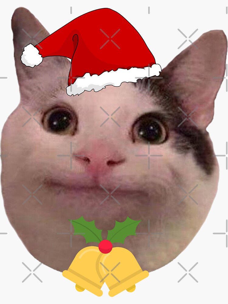 "Happy Merry Christmas Beluga Cat" Sticker for Sale by mo91 | Redbubble