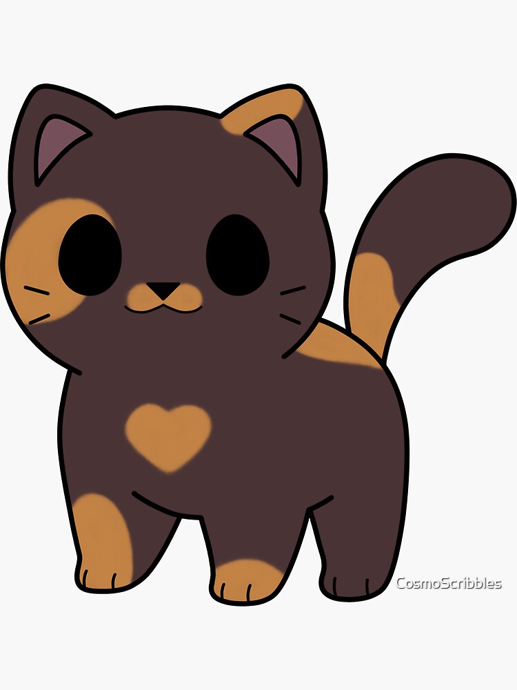"chibi calico cat" Sticker for Sale by CosmoScribbles | Redbubble