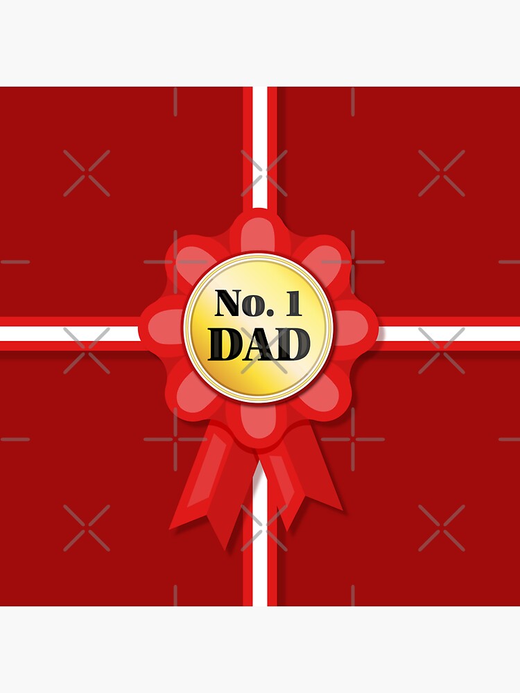 "No. 1 Dad Badge with Red Gifted Cover" Sticker for Sale by Moyanana ...