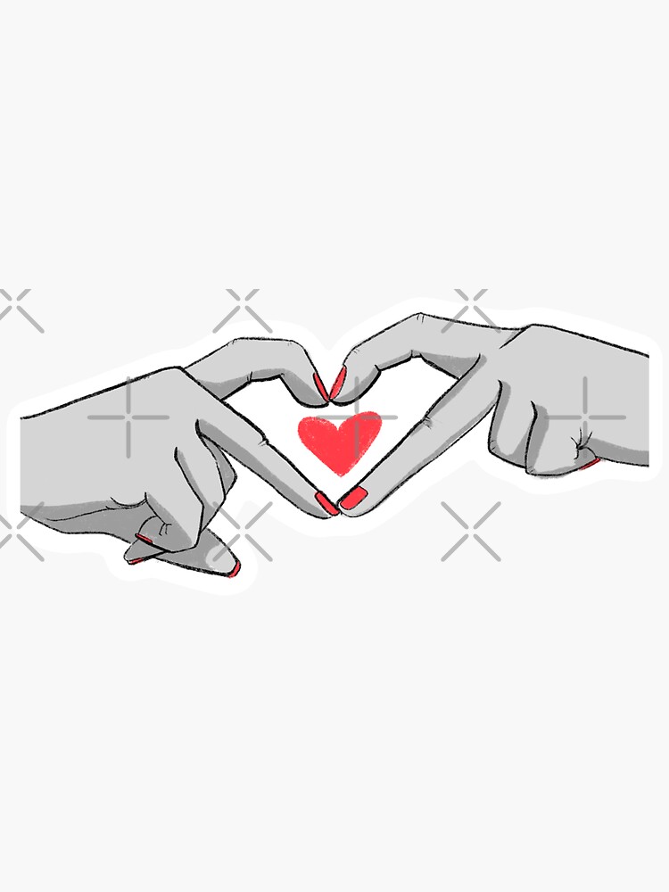 "Heart Hands" Sticker for Sale by ZannaDraws | Redbubble