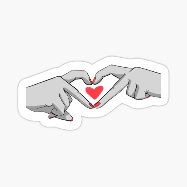 "Heart Hands" Sticker for Sale by ZannaDraws | Redbubble