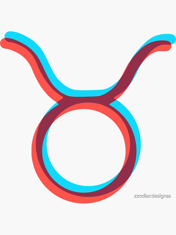 "3D Taurus Symbol" Sticker for Sale by zzodiacdesignss | Redbubble