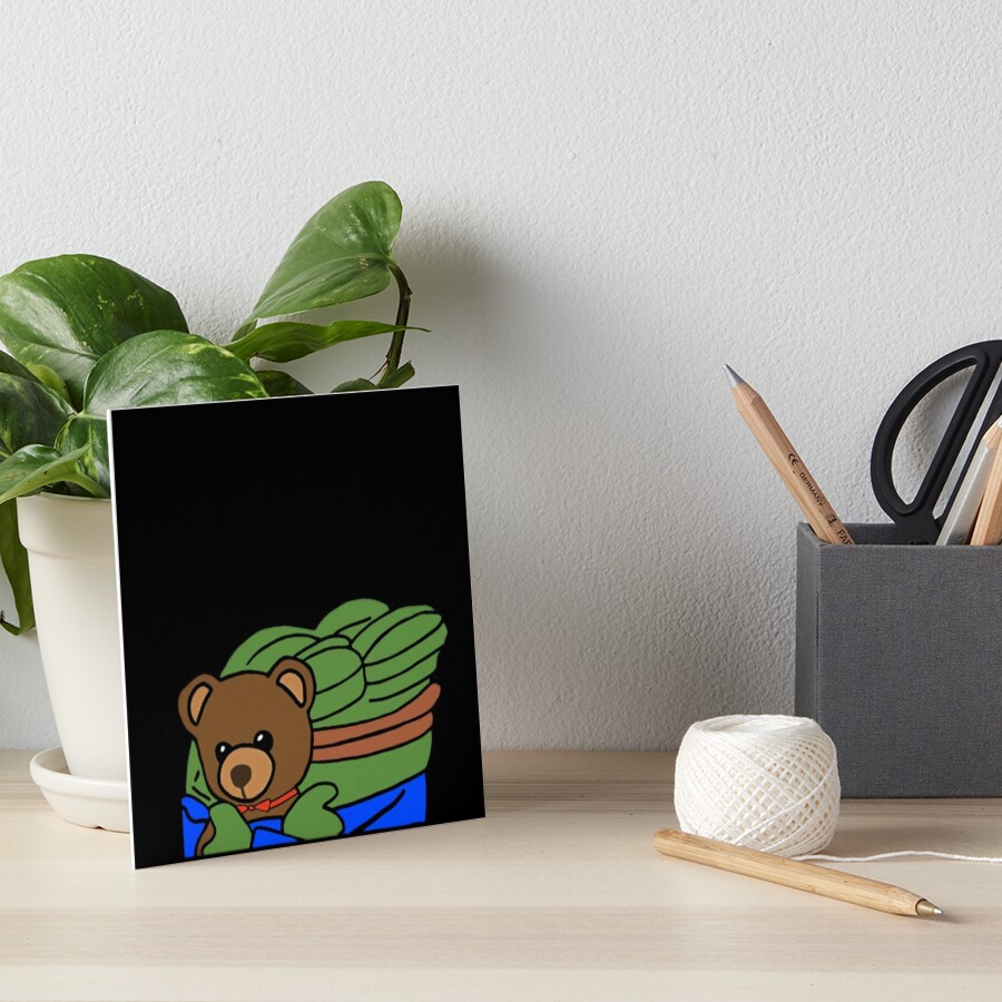 "Peepo teddy hug pepega emote" Art Board Print by rmpk101 | Redbubble