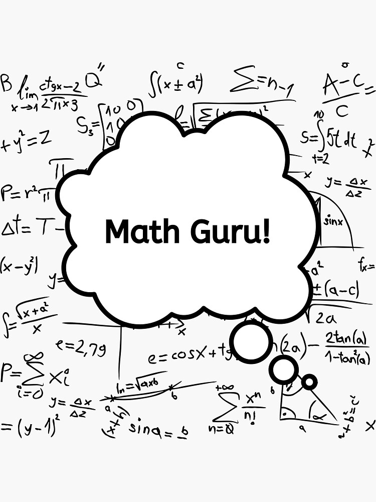 "Math Guru " Sticker for Sale by NaghmaPerveen | Redbubble